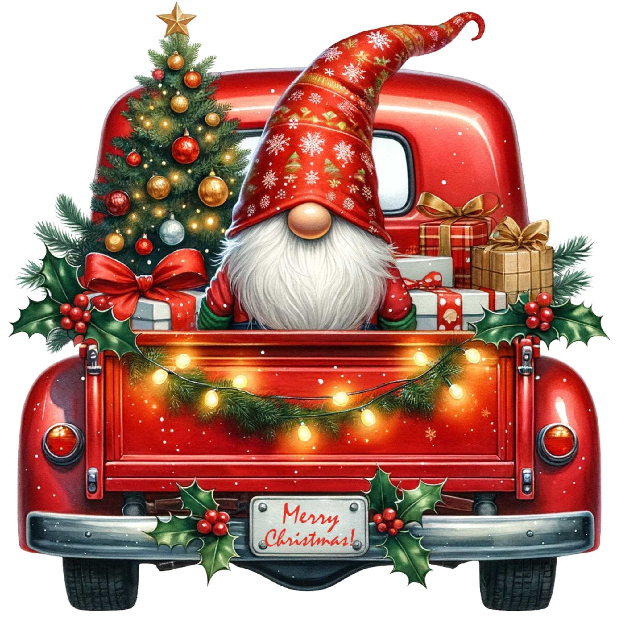 10 Christmas Gnome and Truck Clipart Bundle, Christmas Clipart, Winter ...