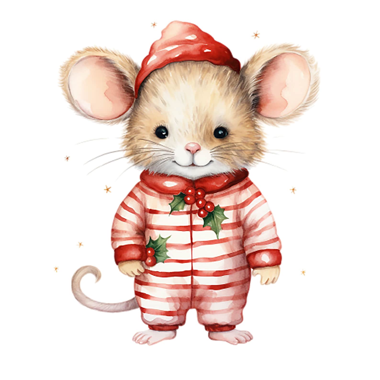 12 Christmas Mouse PNG, Xmas Mouse Clipart, Mouse in Pajamas Clipart ...