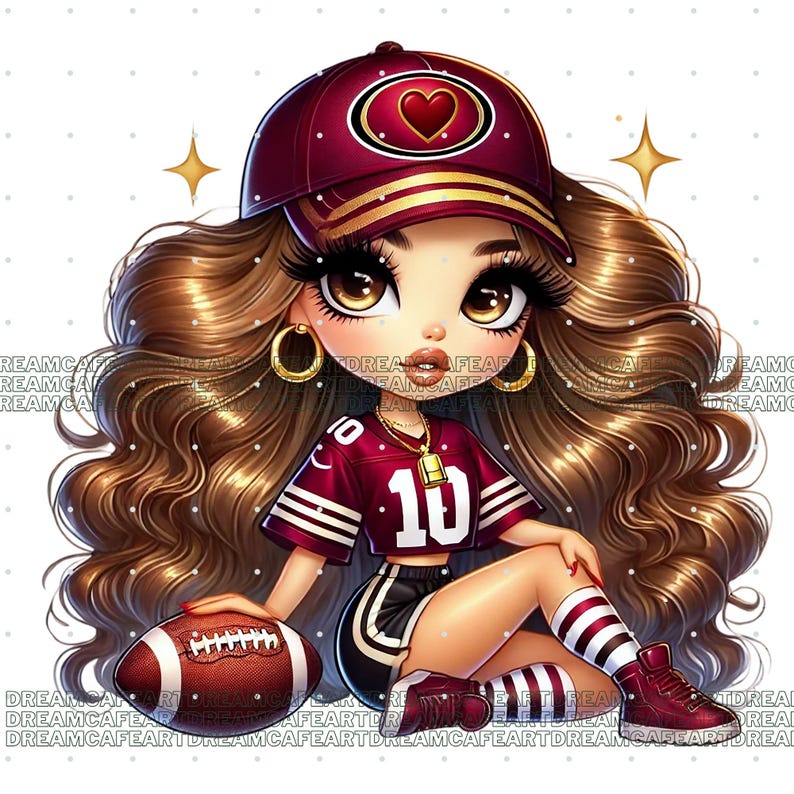 24 PNG Football Girls Clipart Set 1 | Game Day Pngs for Sublimation ...