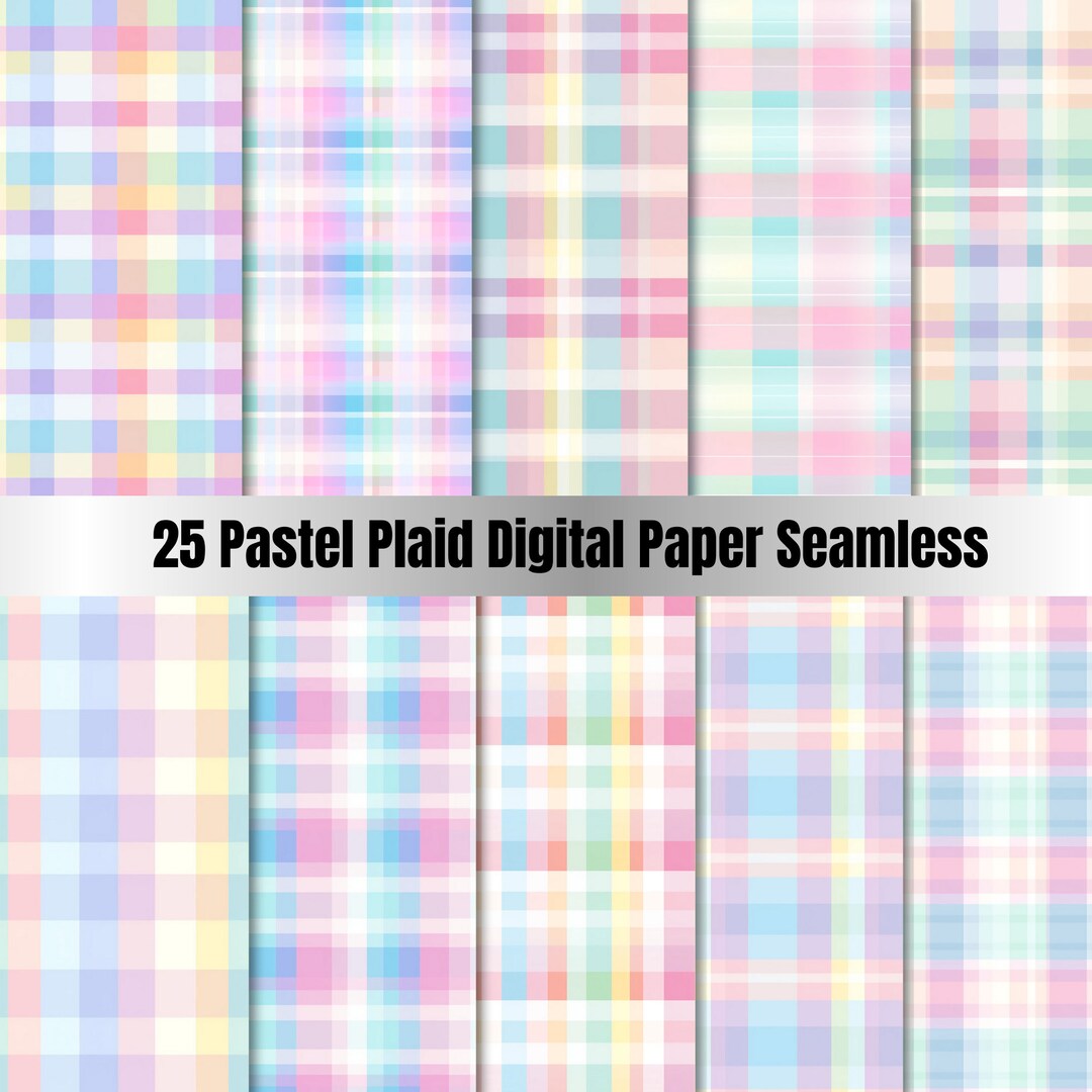 25 Seamless Pastel Plaid Digital Paper, Pastel Plaid Background Seamles ...