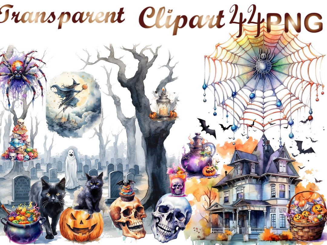 44 Halloween Clipart PNG, Spooky Clipart PNG, Spooky Halloween PNG ...