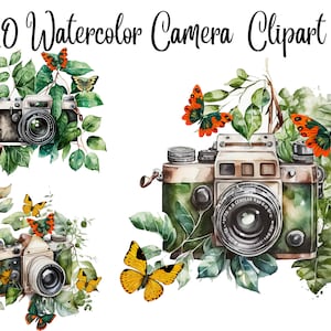 10 Watercolor Camera Clipart, Camera Clipart, Camera Clip Art, Jpgs ...
