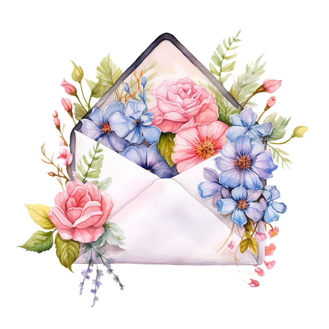 12 Watercolor Envelope and Letter Jpgs, Watercolor Envelope and Letter ...