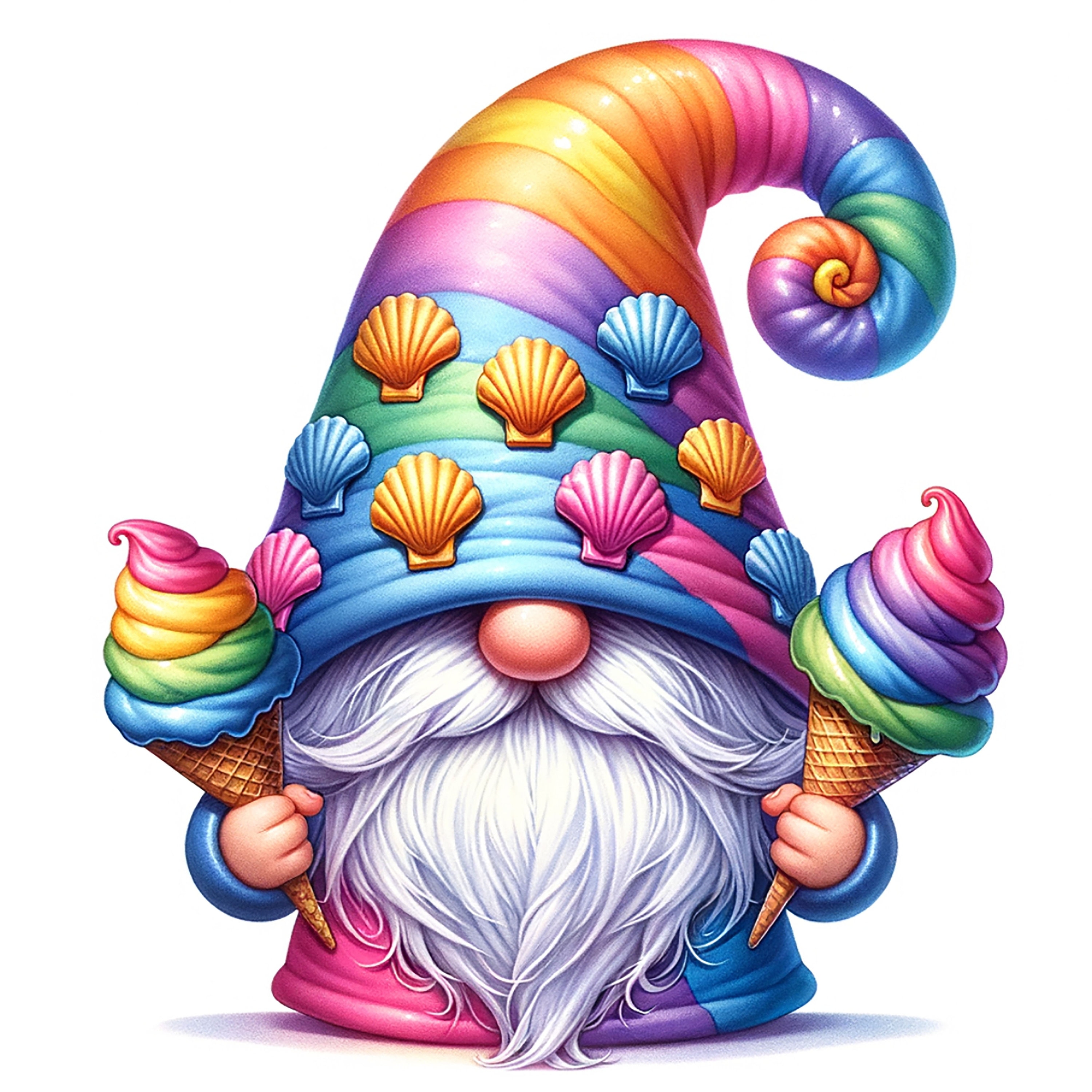 27 PNG, Ice Cream Gnome Clipart, Gnome Clipart Bundle,summer Gnomes ...