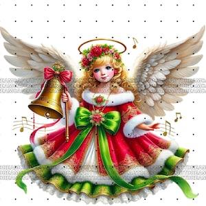50 PNG, Christmas Angels Clipart Bundle, Winter Illustrations Designs ...
