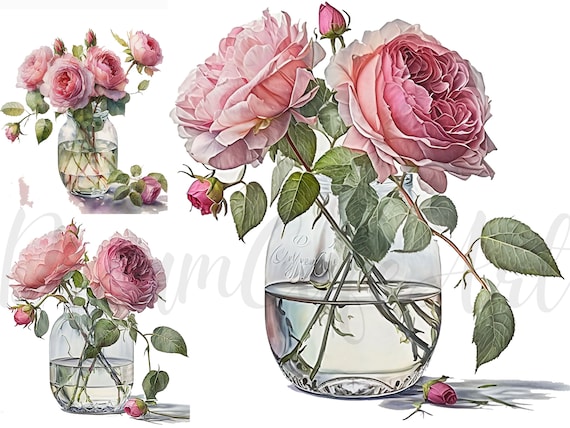 Roses In Vase Clip Art