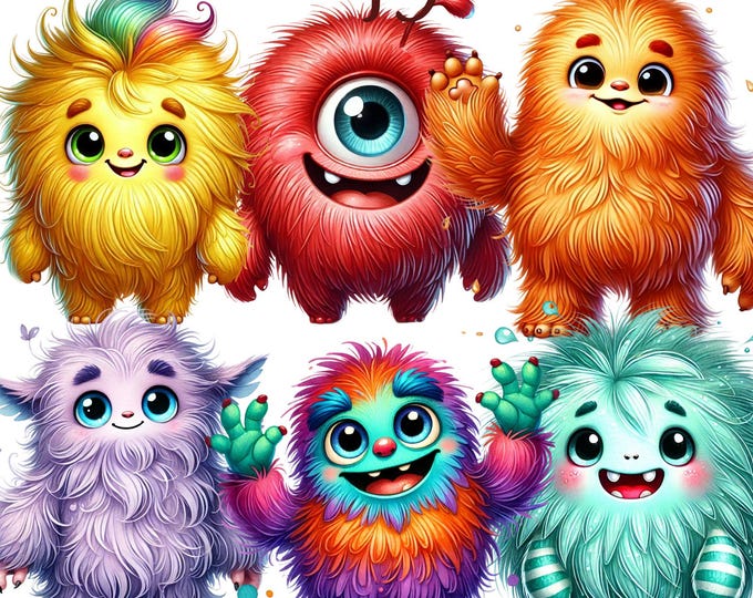 Cute Monsters Clipart, Cute Monster Png, Monsters Clipart, Png Bundle ...