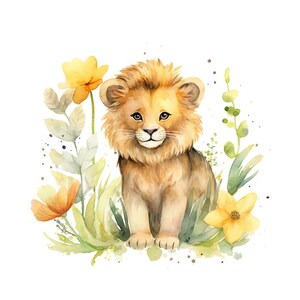 10 Watercolor Cute Baby Animals Watercolor Clipart, Jpgs, Digital ...
