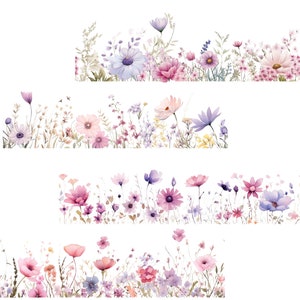 25 PNG Wild Flowers Border, Pastel Spring Wildflowers Clipart, Floral ...