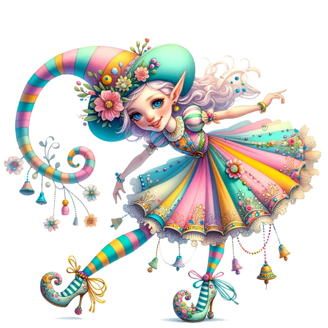 12 PNG, Spring Elves Clipart Bundle, Spring Elves Png, Spring Flowers ...