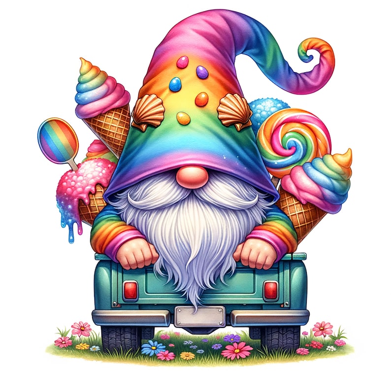 27 PNG, Ice Cream Gnome Clipart, Gnome Clipart Bundle,summer Gnomes ...