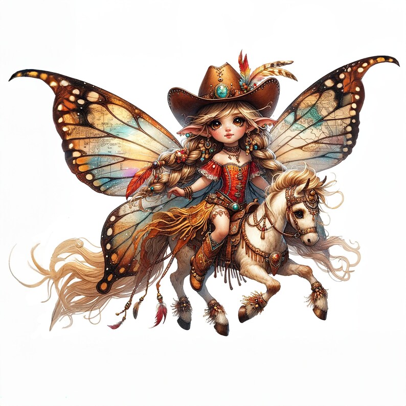 24 PNG, Cowgirl Fairy Clipart Bundle, Cowgirl Clipart, Cowgirl Clipart ...