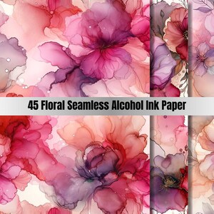 45 Alcohol Ink Seamless Floral Digital Paper, Alcohol Ink Digital ...