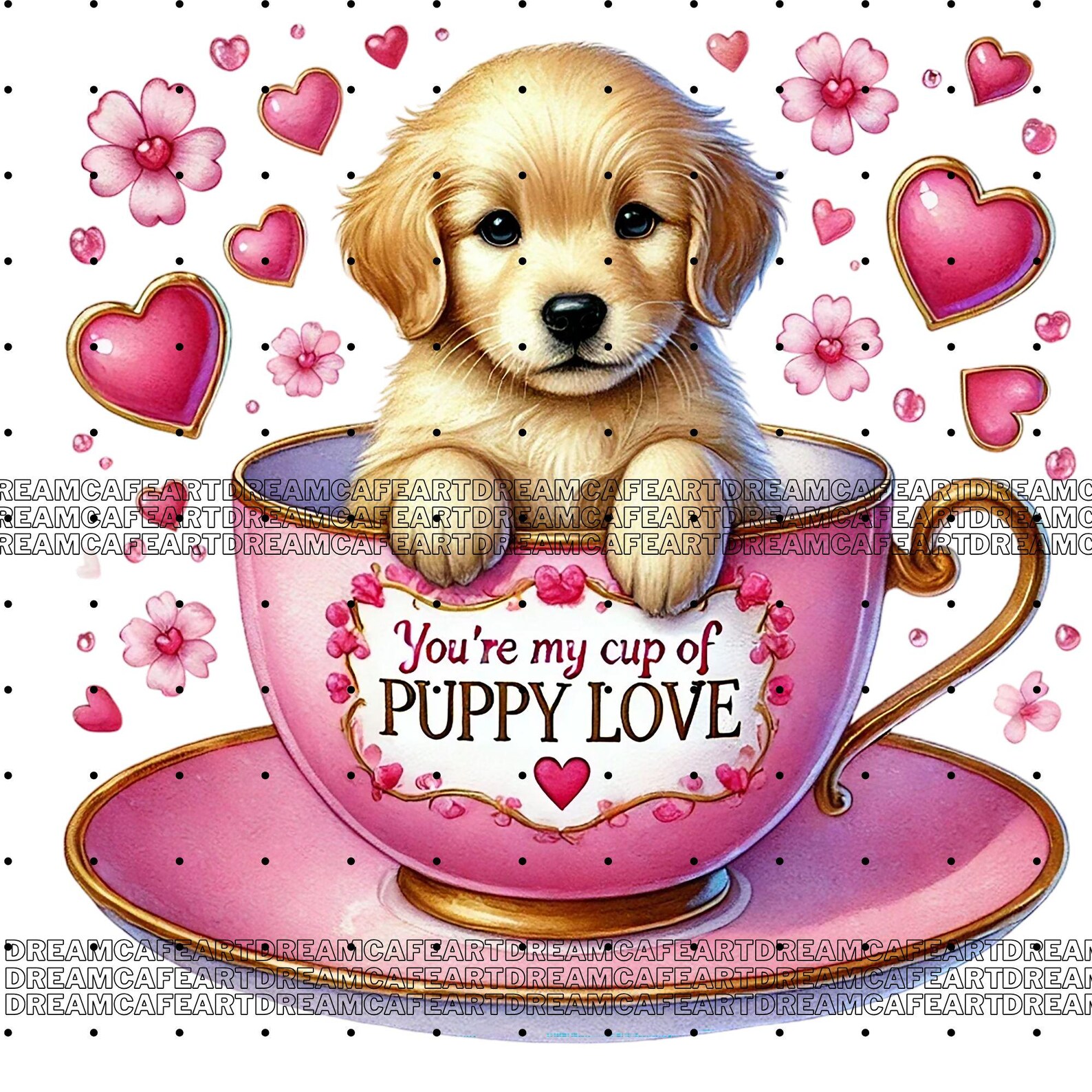 40 PNG Set 1 Valentines Day Puppy Cups Clipart Bundle, Holiday Cup ...