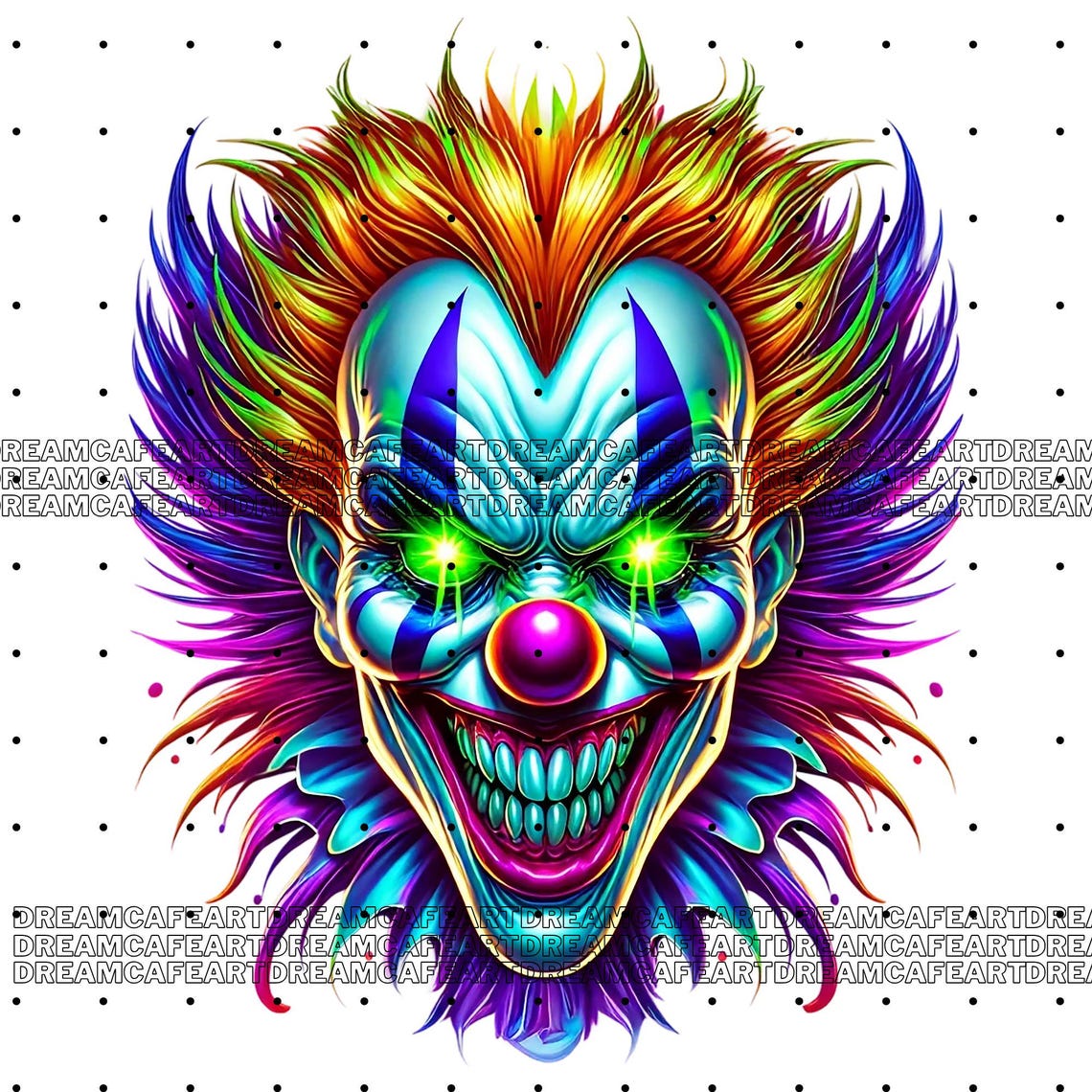 30 PNG Set 1 Psycho Clowns Clipart, Creepy Clown Graphics Designs ...
