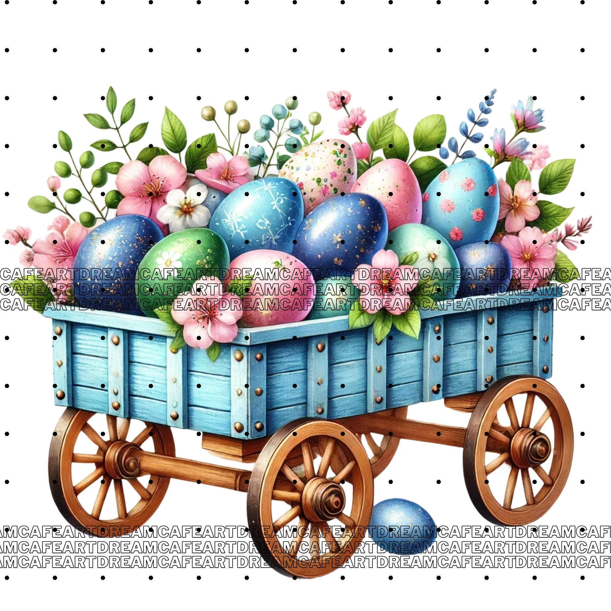 43 PNG Set 7 Easter Clipart Bundle, Spring Holiday Llustrations Designs ...