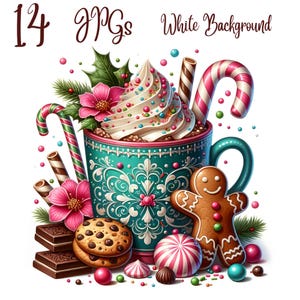 14 JPG, Winter Hot Cocoa, Cozy Hot Chocolate Graphics, Christmas ...