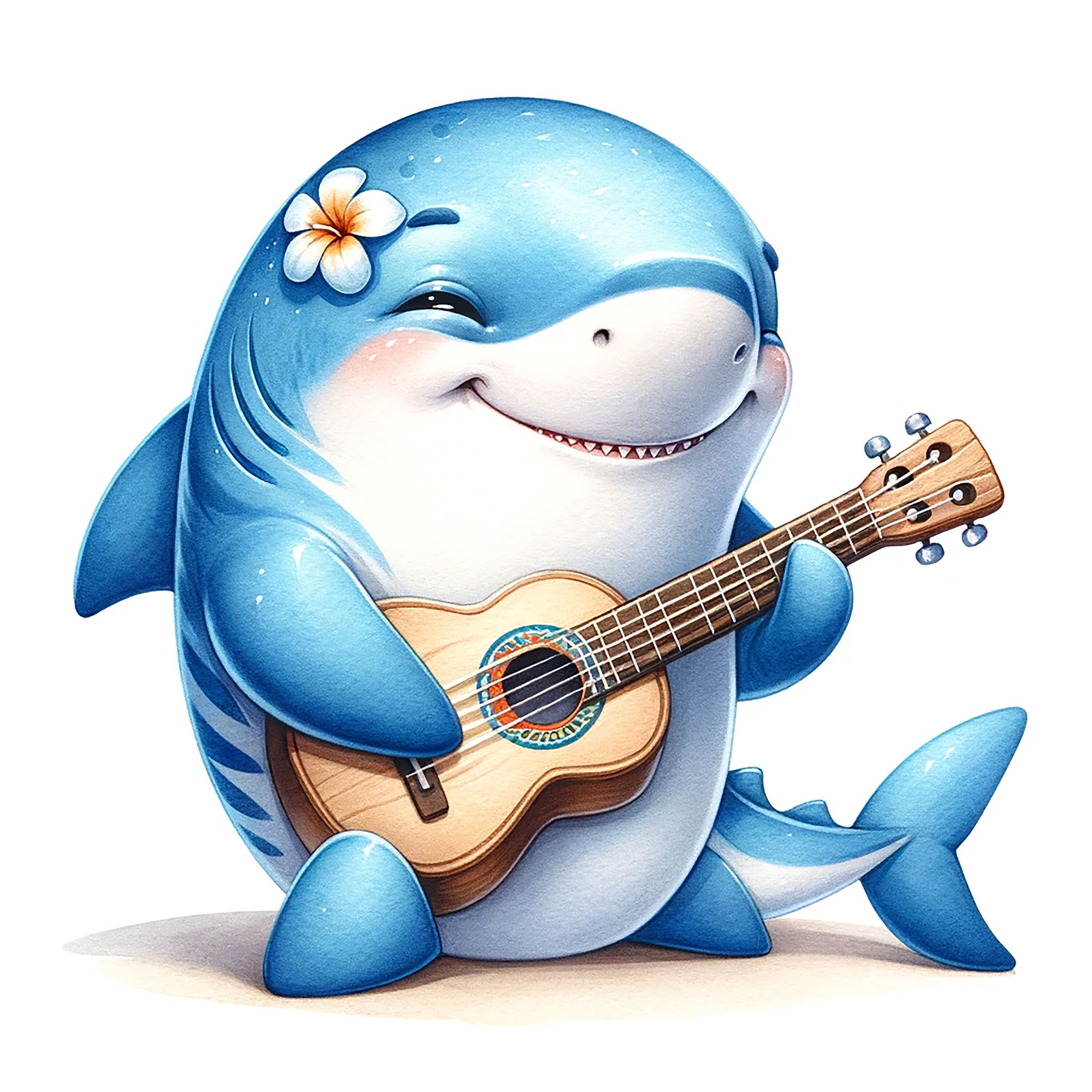 50 PNG, Cute Sharks Clipart Bundle, Watercolor Shark Clipart, Sharks ...