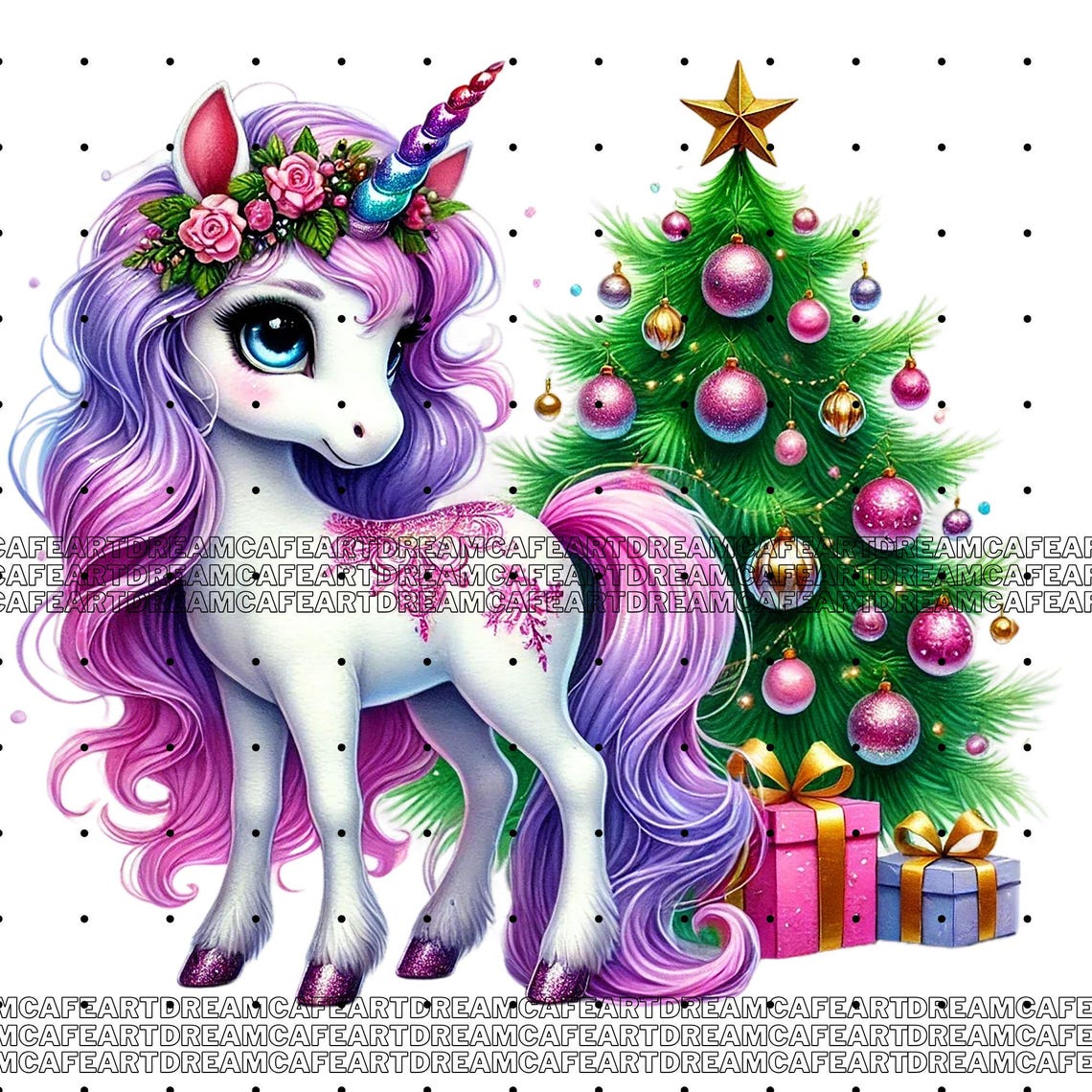 30 PNG Christmas Unicorns Clipart Bundle, Set 5, Festive Unicorn ...