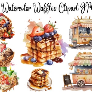 15 Waffles Breakfast Clipart, Food Clipart, Jpgs, Commercial Use ...