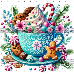 32 PNG Set 2 Winter Hot Cocoa Clipart, Cozy Hot Chocolate Graphics ...