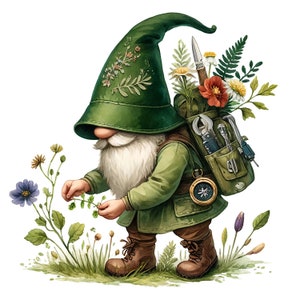 30 Jpgs Watercolor Camping Gnome Clipart Bundle, Fall Gnomes, Camp Fire ...