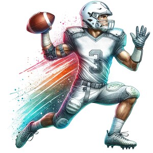 33 JPG, Watercolor Sports Clipart Bundle, Watercolor Sports Football ...
