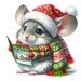 20 PNG, Christmas Mouse Clipart, Set 2, Xmas Mouse Png, Mouse Clipart ...