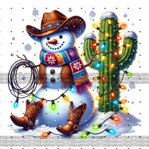 30 PNG Christmas Clipart Bundle, Western Holiday Cowboy Illustrations ...