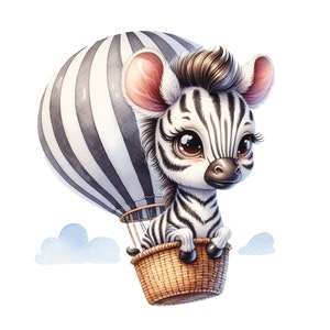 40 PNG, Watercolor Baby Zebra Clipart Bundle, Cute Zebra Clipart ...
