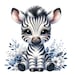48 PNG, Watercolor Baby Zebra Clipart Bundle, Cute Zebra Clipart ...