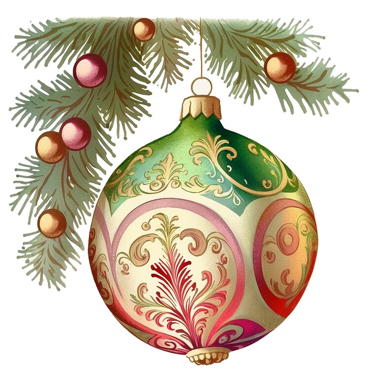 12 Jpgs, Christmas Bauble Clipart, High Quality,digital Download - Card ...
