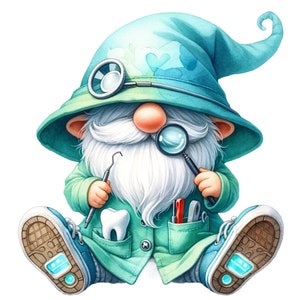 25 PNG, Doctor Gnome Clipart Bundle, Gnome Veterinarian Animal ...