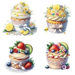 23 PNG, Cupcake Clipart Bundle, Baking Clipart, Dessert Clipart, Food ...