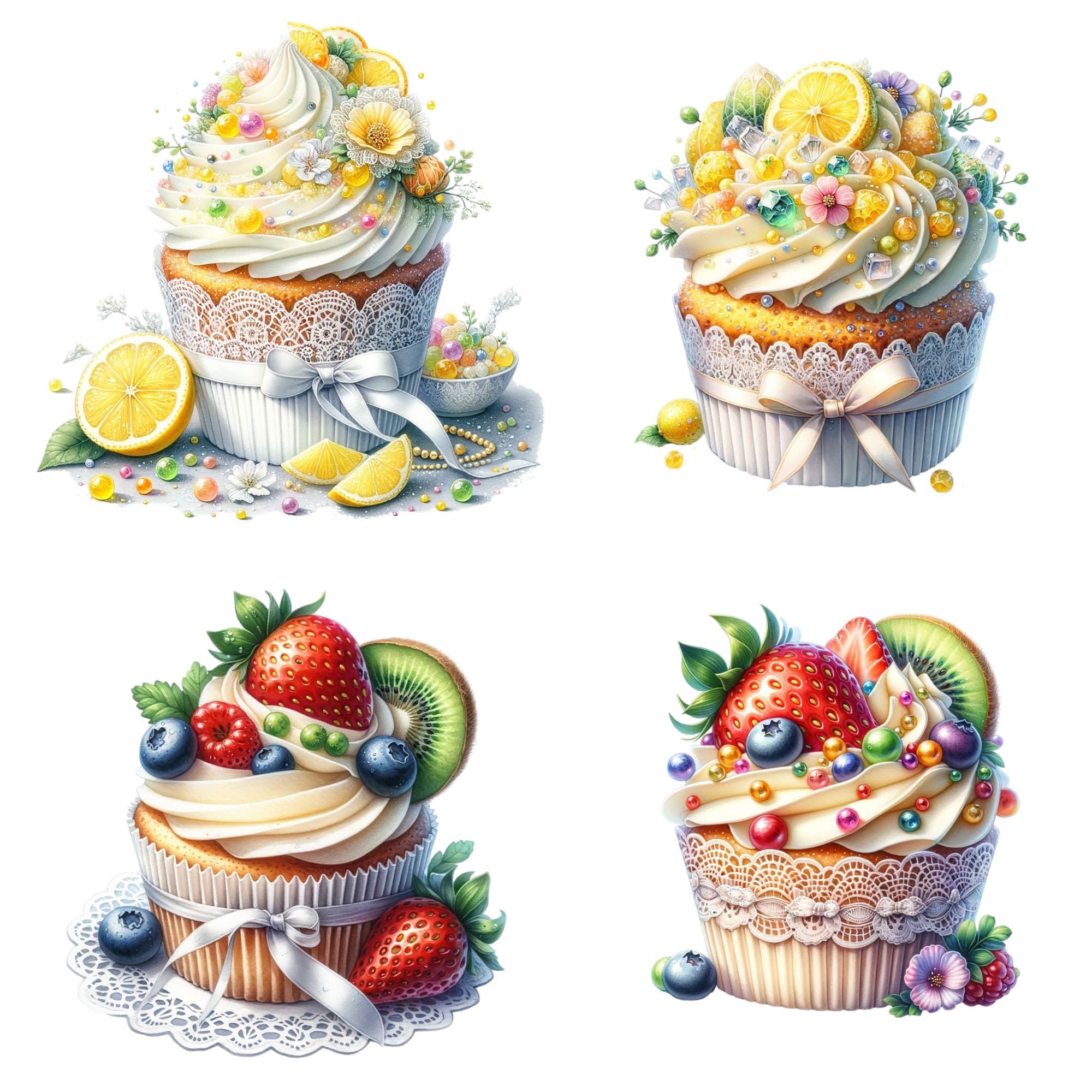 23 PNG, Cupcake Clipart Bundle, Baking Clipart, Dessert Clipart, Food ...