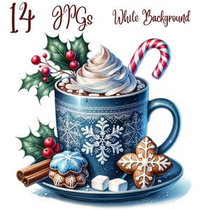 14 JPG, Winter Hot Cocoa, Cozy Hot Chocolate Graphics, Christmas ...