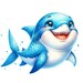50 PNG, Cute Sharks Clipart Bundle, Watercolor Shark Clipart, Sharks ...