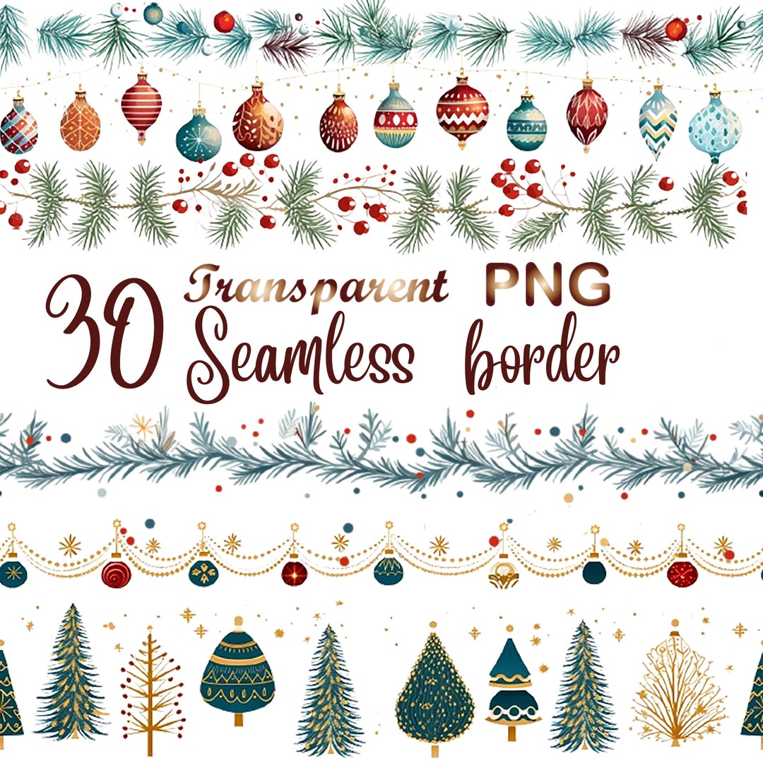 30 Seamless Christmas Garland Png,christmas Border,merry Christmas Png ...