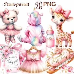 26 Watercolor Babyshower Clipart, Newborn Clipart, Clipart for Newborn ...