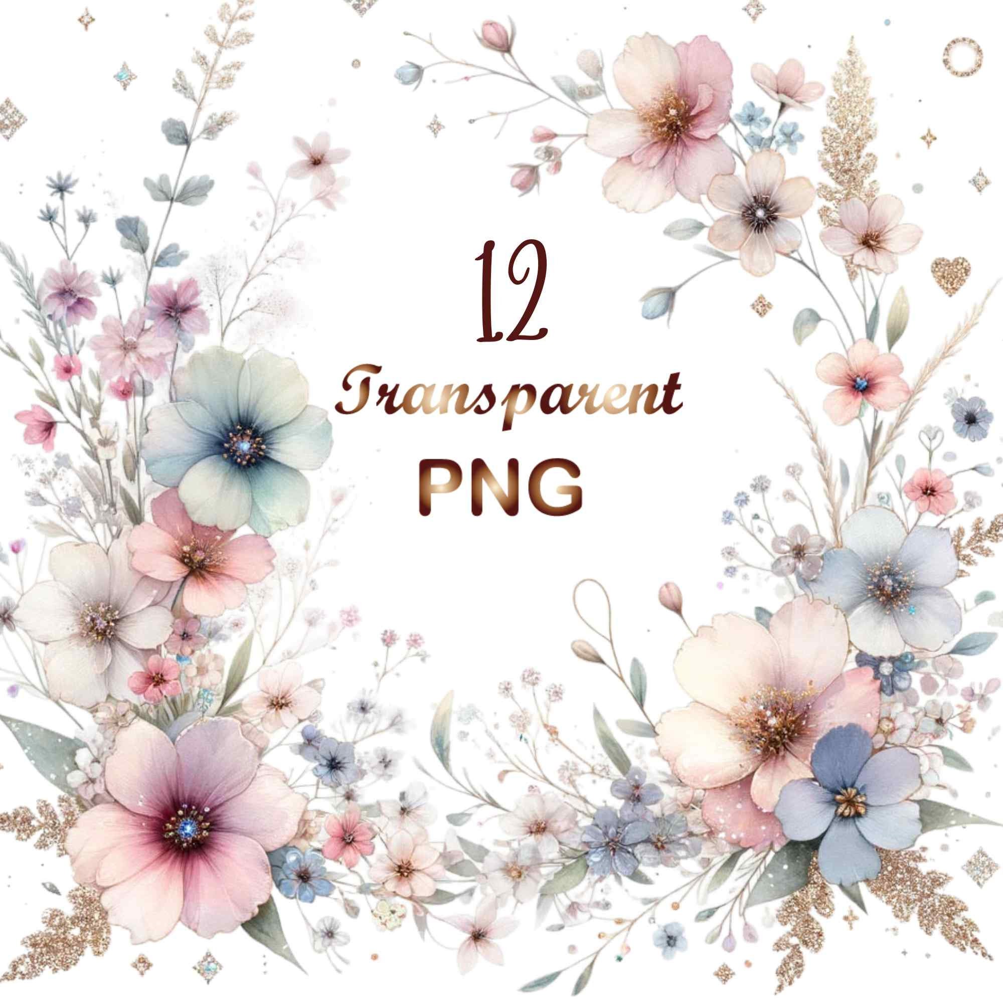 12 Boho Floral Border Png, Floral Border Clipart, Watercolor Floral ...