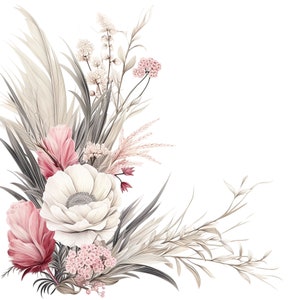 20 Boho Floral Border Png, Floral Border Clipart, Watercolor Floral ...