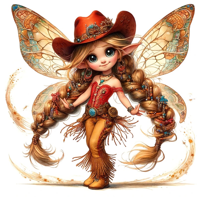 24 PNG, Cowgirl Fairy Clipart Bundle, Cowgirl Clipart, Cowgirl Clipart ...