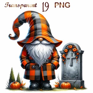 19 Gnome Halloween Clipart,gnome Clipart Bundle, Autumn Gnome Png ...