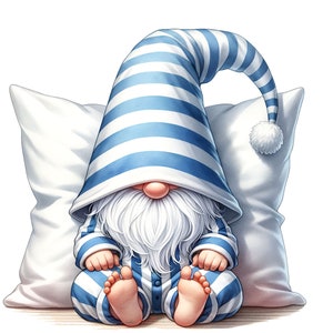 14PNG, Cute Gnomes Clipart Bundle, Gnome Clipart, Watercolor Bedtime ...
