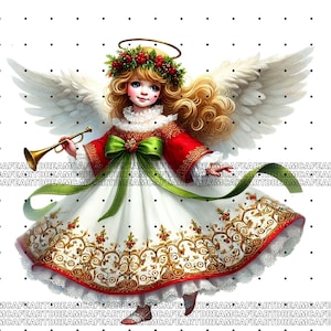 50 PNG, Christmas Angels Clipart Bundle, Winter Illustrations Designs ...