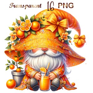 16 Summer Gnome Bundle Clipart PNG, Gnomes, Cute Gnome Png, Cute Gnome ...