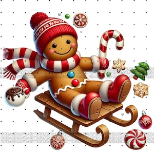 38 PNG, Gingerbread Man Clipart Bundle, Christmas Clipart, Festive ...
