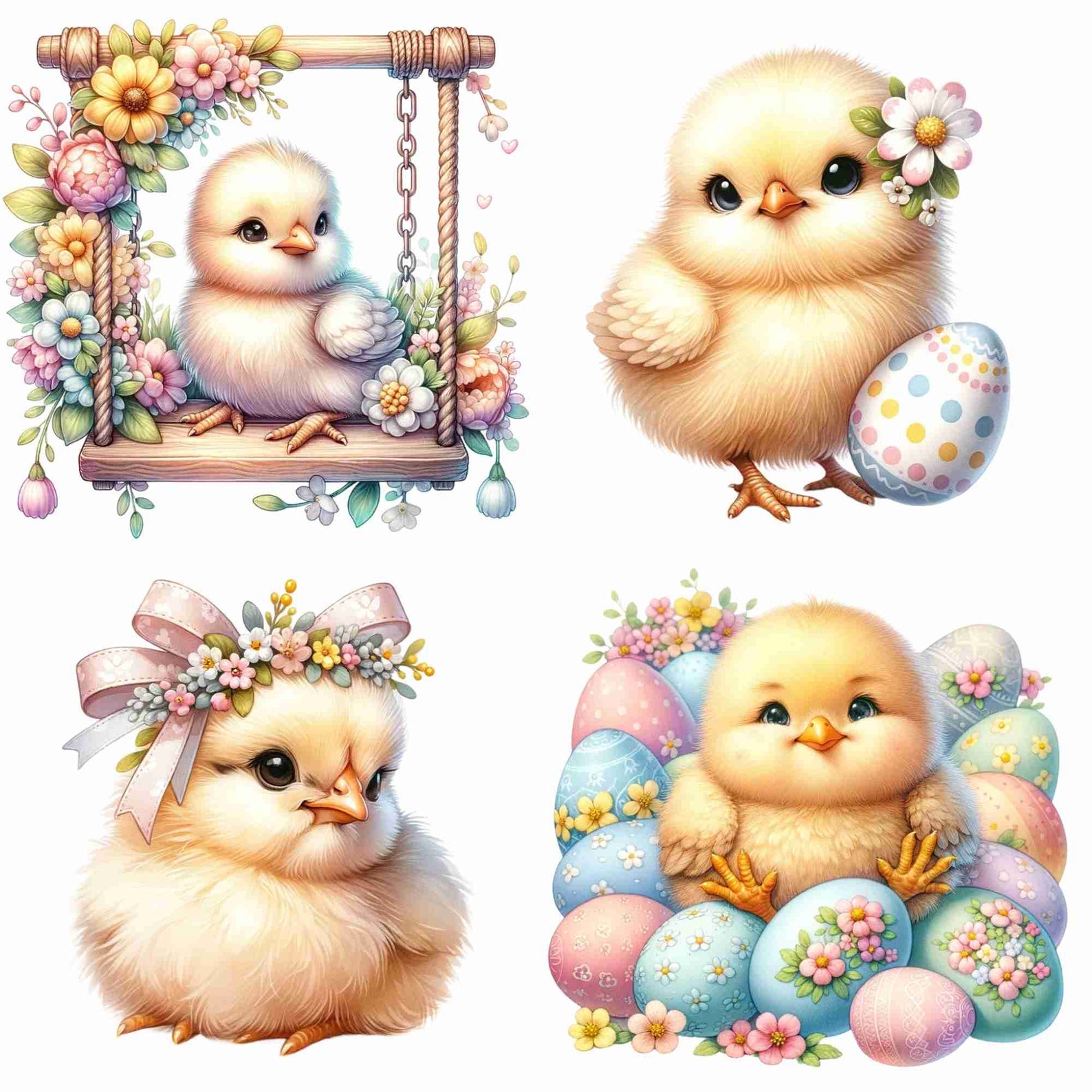 25 PNG Easter Chicks Clipart Bundle,easter Bundle Clipart, Easter ...