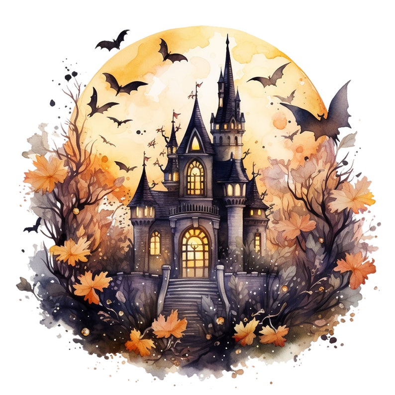 11 Mystical Halloween Night Clipart, Jpgs, Halloween Night Clipart ...
