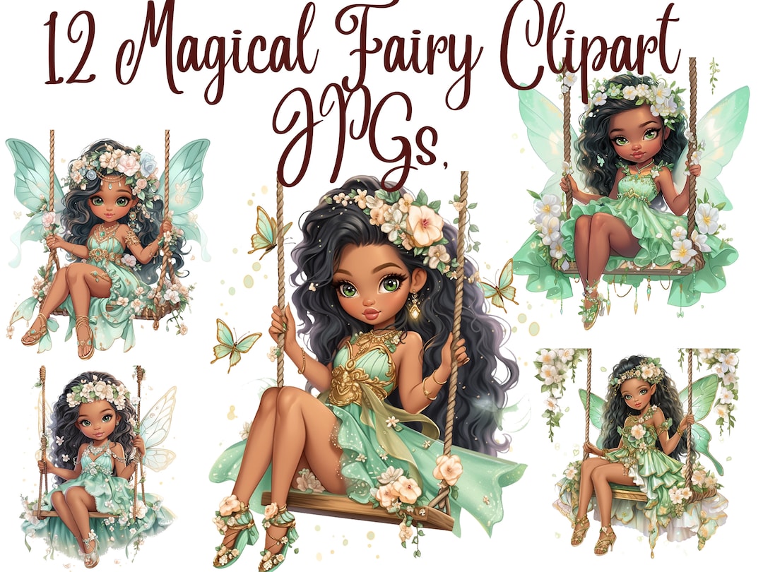 Watercolor Magical Fairy Clipart, 12 JPGs Fairy clipart, Digital ...